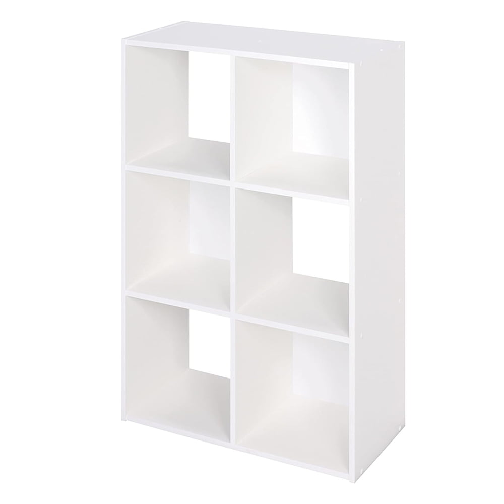 6 Cube Storage Shelf Organizer, Freestanding Bookshelf, Stackable Wood ...