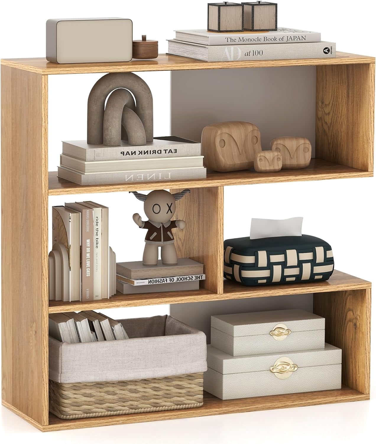 6 Cubes Bookcase 2-Piece Separable Floor Standing Open Horizontal ...