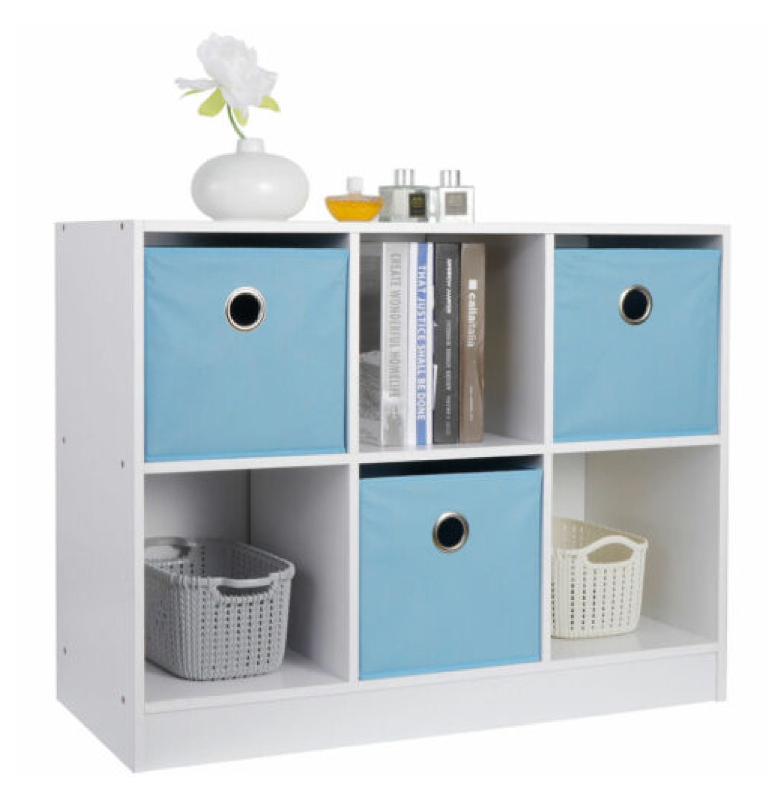 6 Cubes Storage Organizer Shelves Bookcase Cabinet Wood Display Room ...