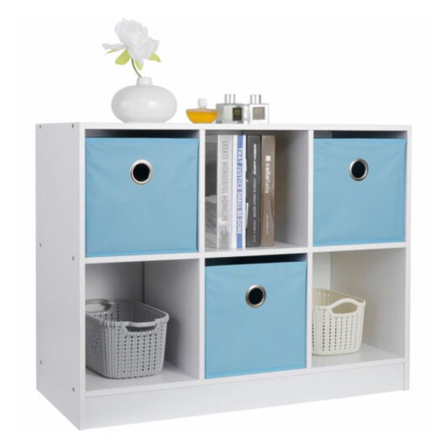 6 Cubes Storage Organizer Shelves Bookcase Cabinet Wood Display Room ...