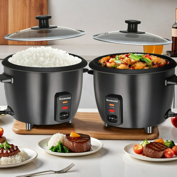 6-Cup (Cooked) / 3-Cup (Uncooked) Rice Cooker with Nonstick Removable ...