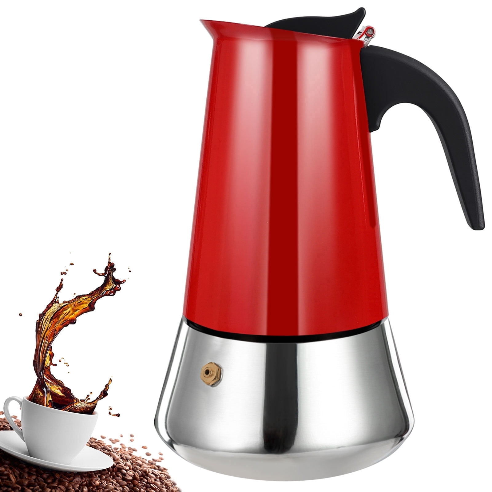 6 Cup Stovetop Espresso Maker Stainless Steel Moka Pot Stove Top ...