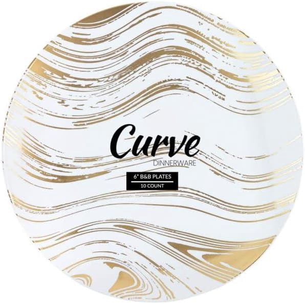 6" Curve Collection Disposable Dinner Plates - 20 Pack, Heavy Duty ...