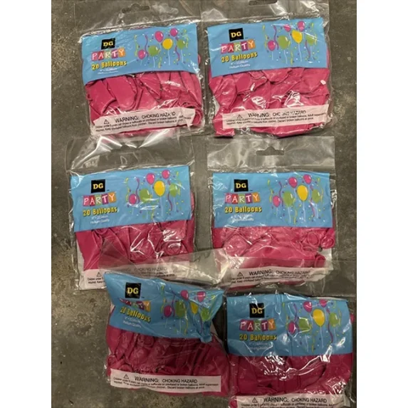 6- DG Party 9" Balloons Helium Quality Hot Pink 20 Pack Birthday 120 ...