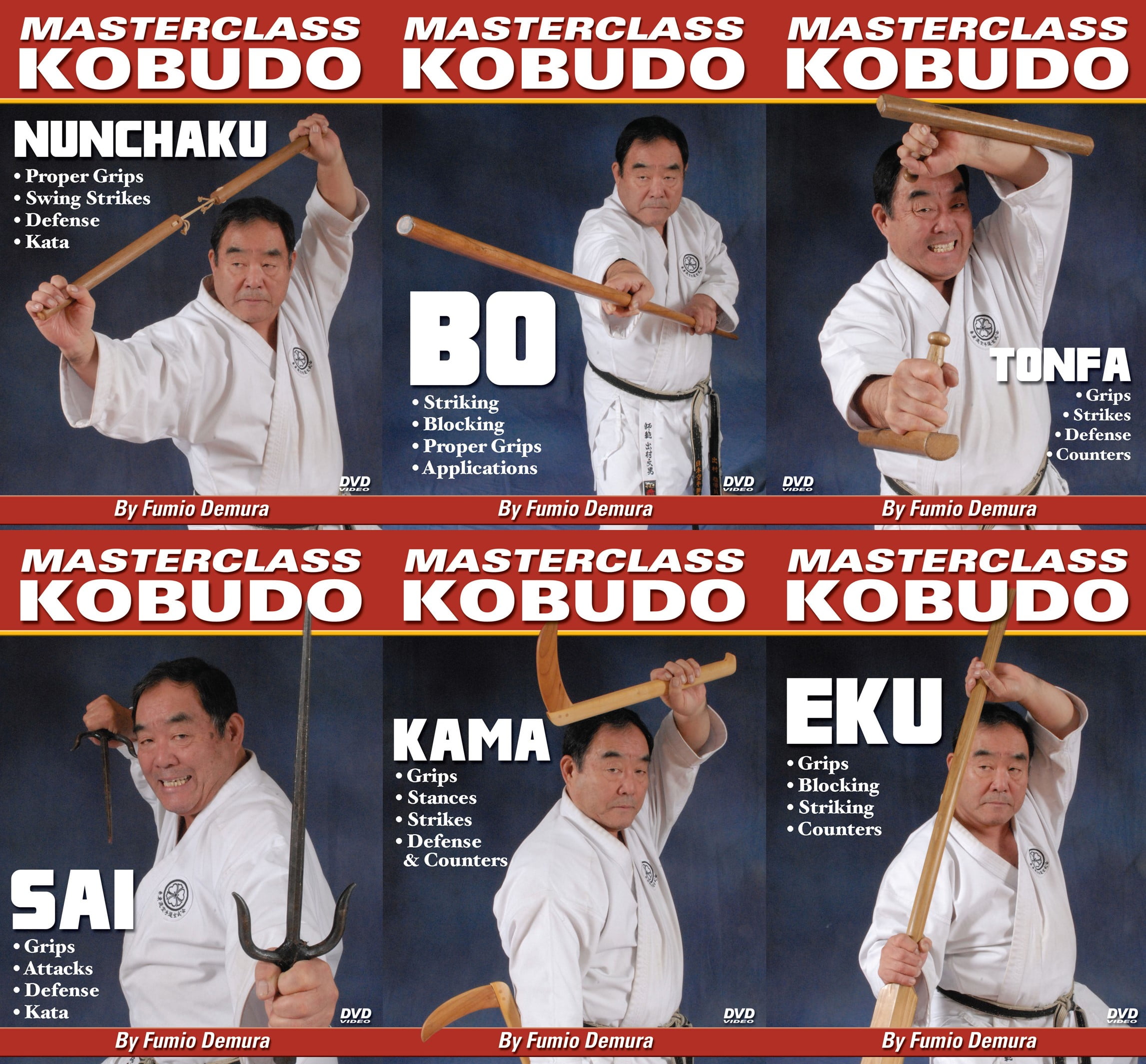 6 DVD Set Master Class Kobudo Karate Weapons Fumio Demura Shito Ryu ...