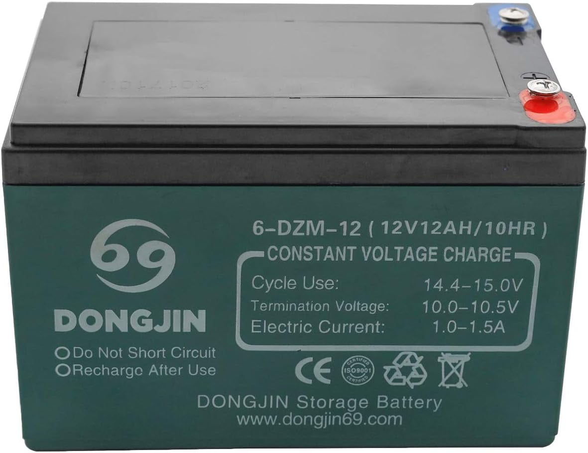 6-DZM-12 12V 12Ah AGM Motorcycle Battery for ATV Scooter Go Kart Golf ...