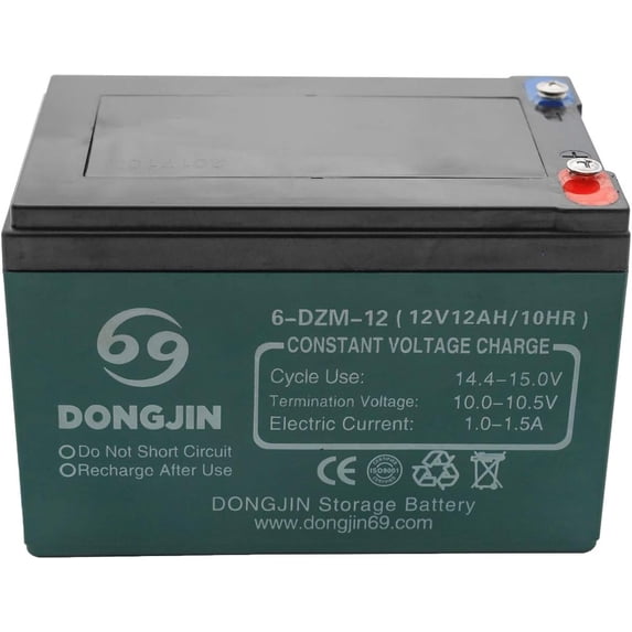 6-DZM-12 12V 12Ah AGM Motorcycle Battery for ATV Scooter Go Kart Golf ...