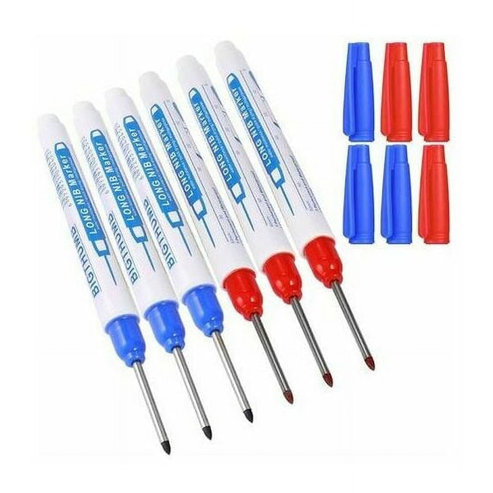 6 Deep Hole Marking Pens, Carpenter Marking Pens, 30Mm Fine Pointed Non ...