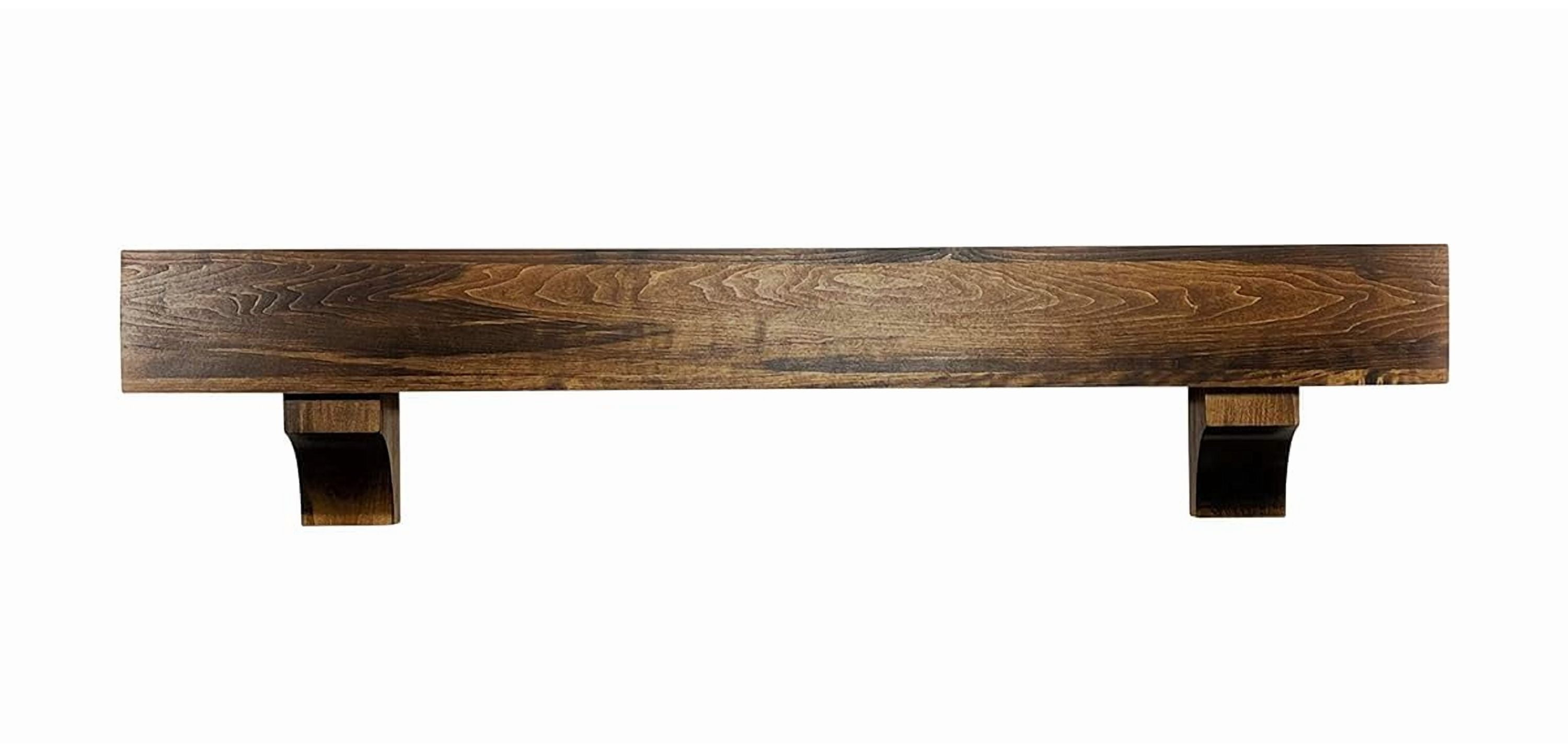 6" Deep Rustic Wood Beam Mantel with Corbels 42 48 54 60 66 72 84 (48 ...
