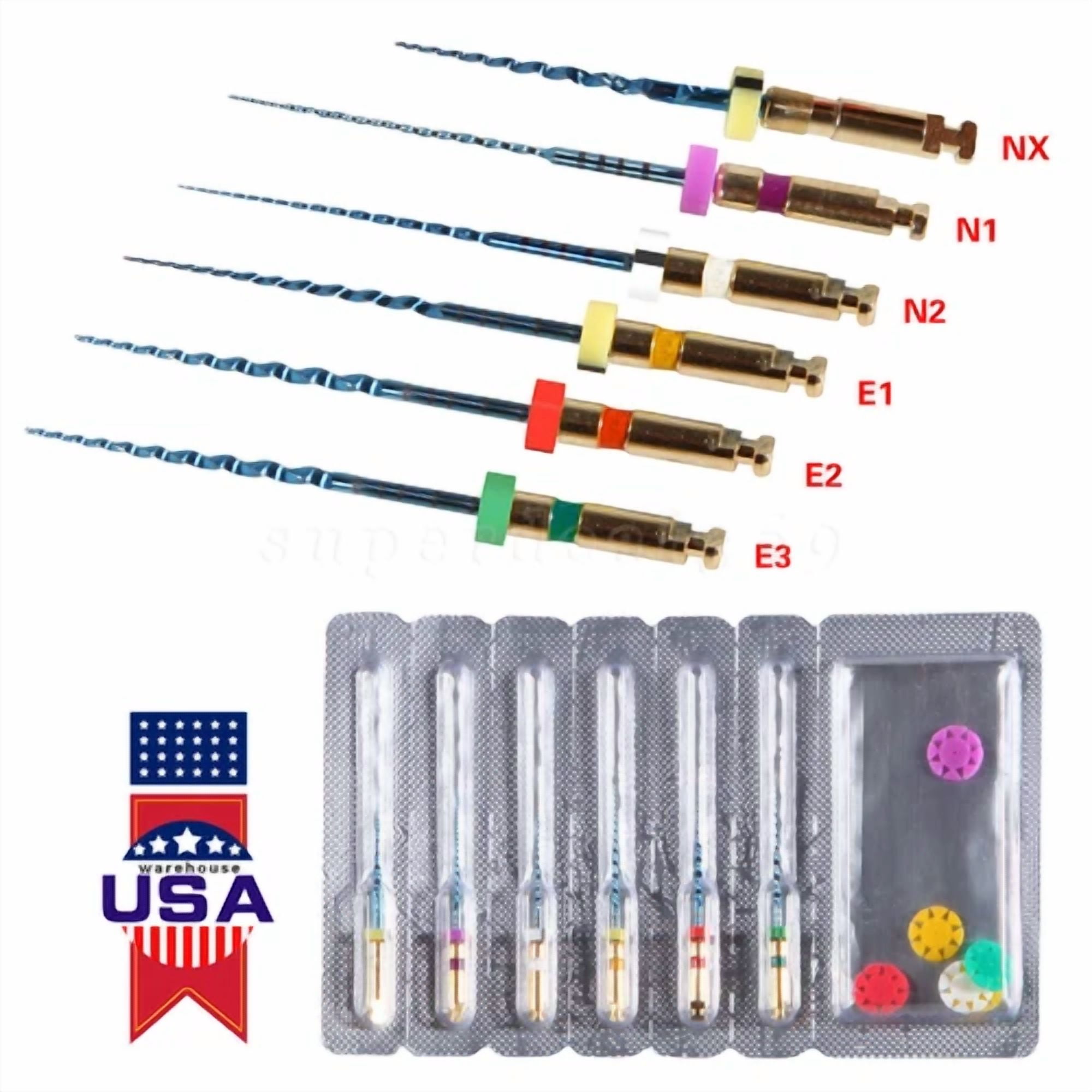 6* Dental Endodontic Endo Files Niti Rotary Tip Assorted 25Mm For Endo ...