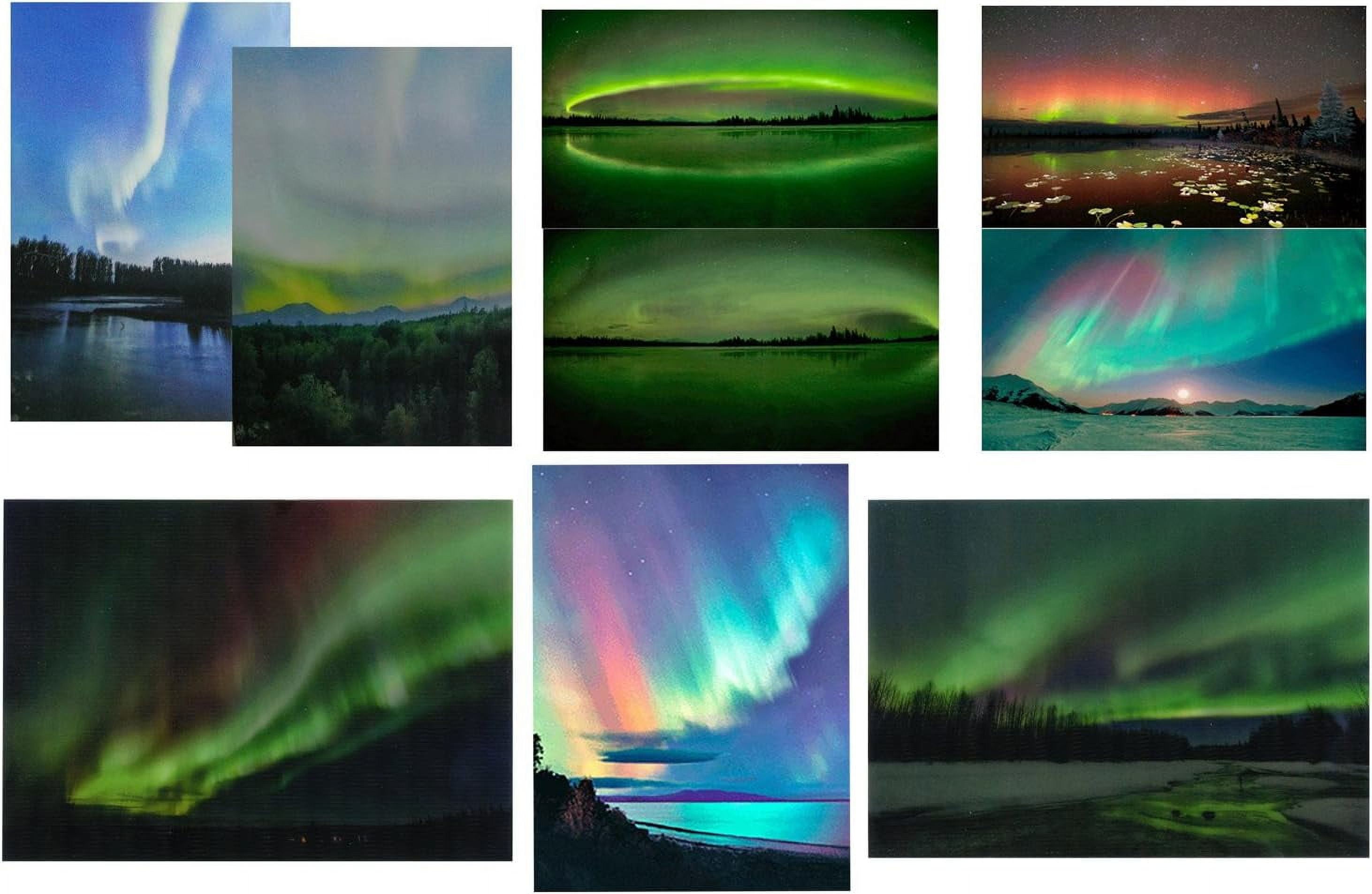 6 Different Borealis Northern Lights - 3D Lenticular Postcard Greeting ...
