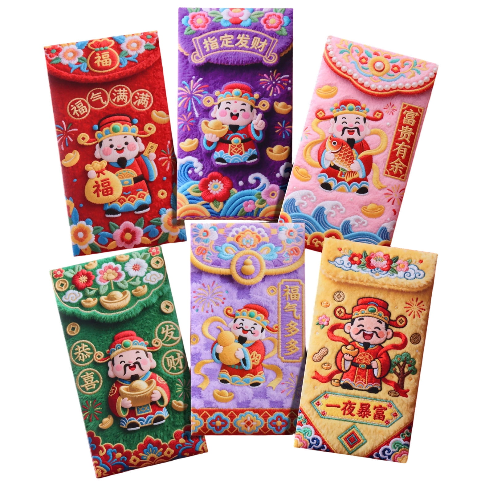 6 Different Styles Of New Year Red Envelopes Auspicious Gift Envelopes ...