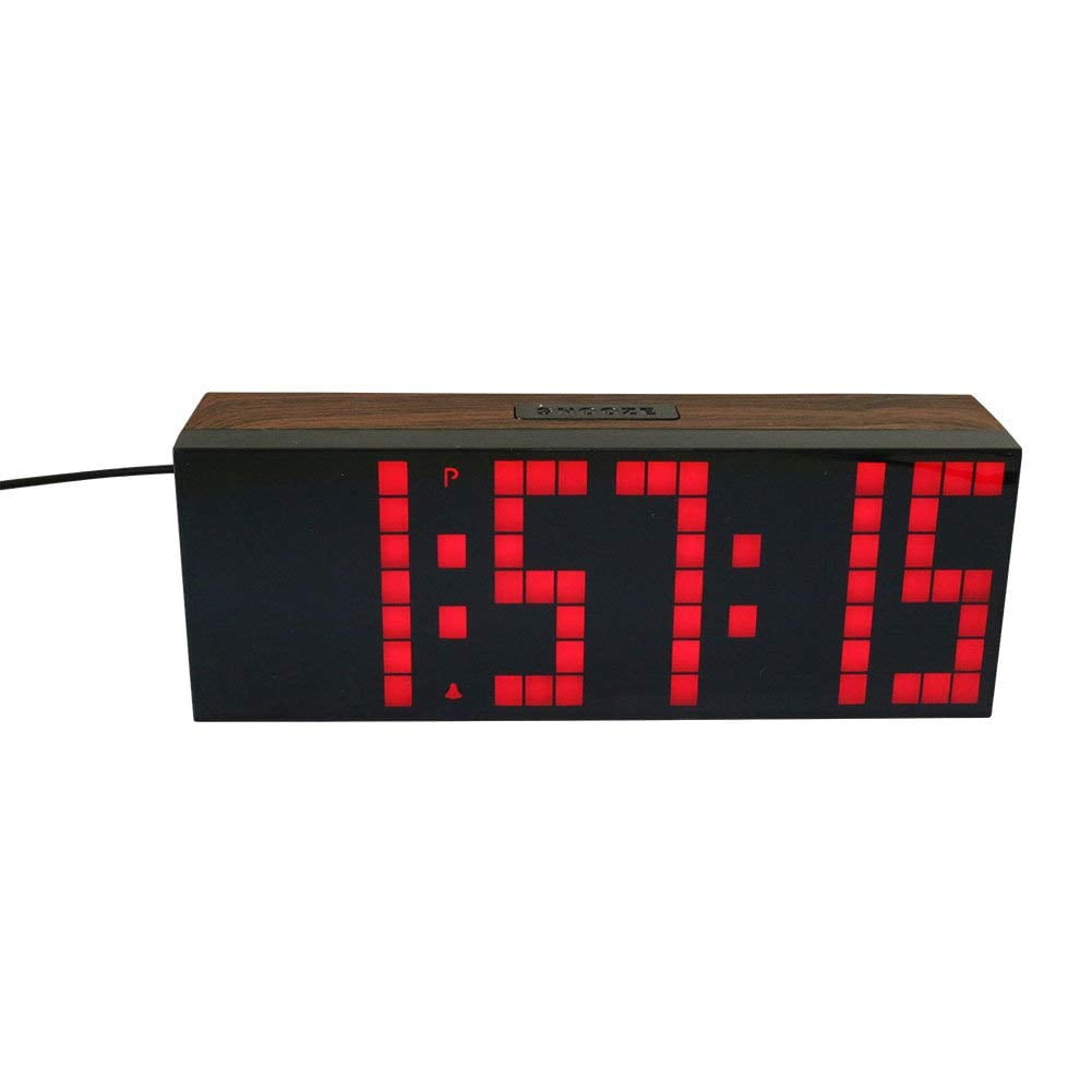 6 Digit Jumbo LED Digital Alarm Calendar Snooze Wall Desk Clock (red, 6 ...