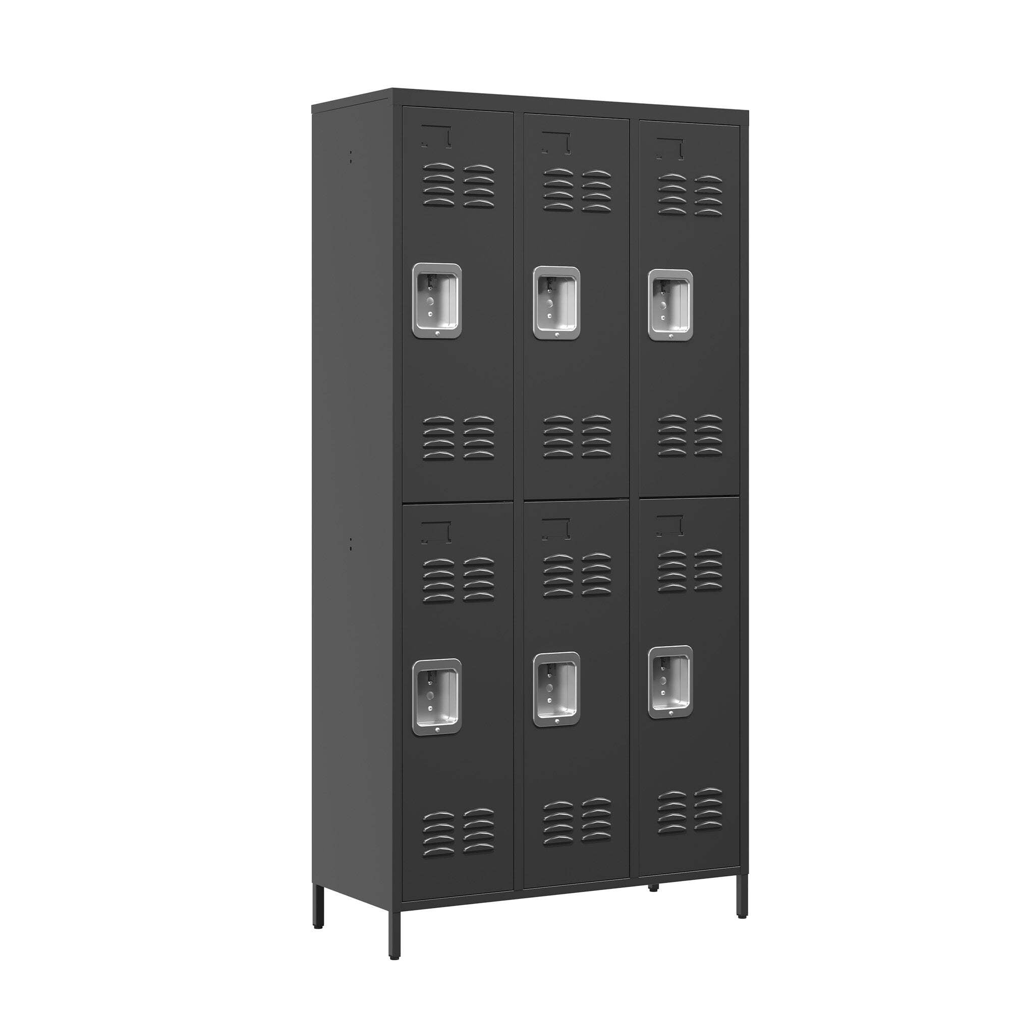 6 Door 72"H Metal Lockers With Lock For Employees,Storage Locker ...