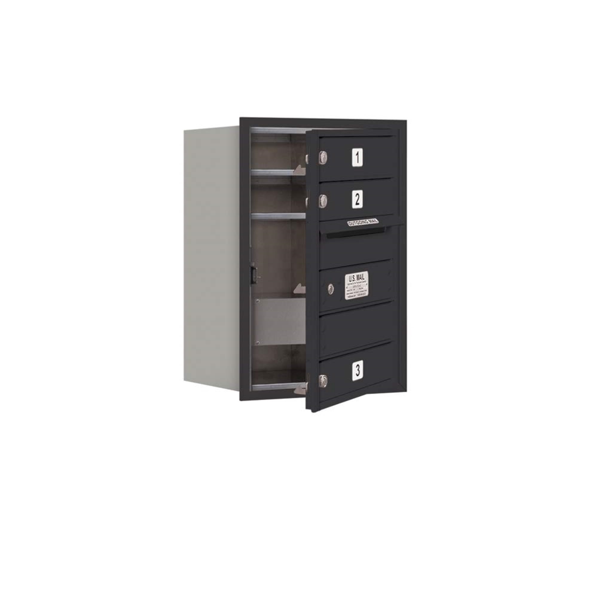 6 Door High Recessed Mounted 4C Horizontal Mailbox with 3 Doors in ...