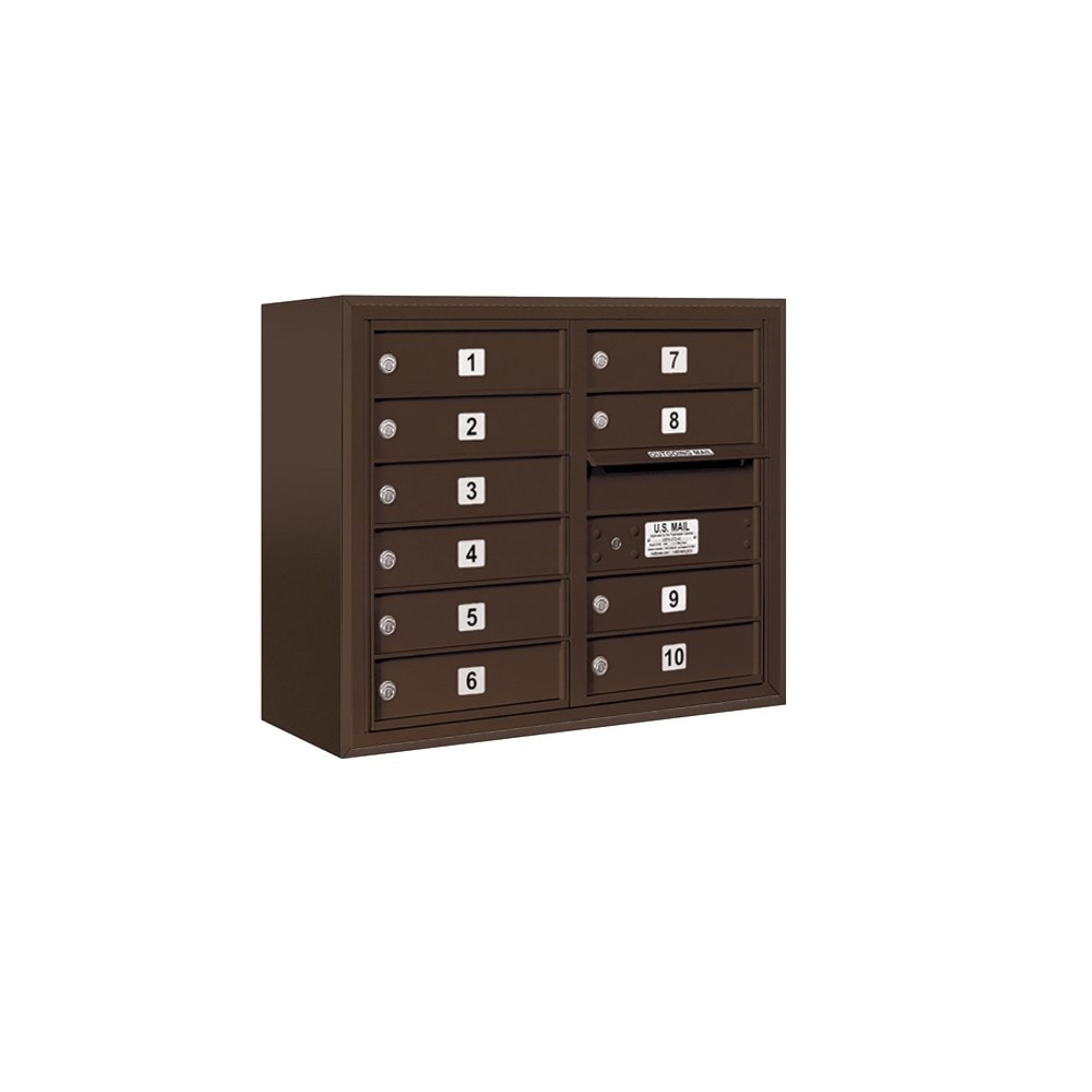 6 Door High Surface Mounted 4C Horizontal Mailbox with 10 Doors in ...