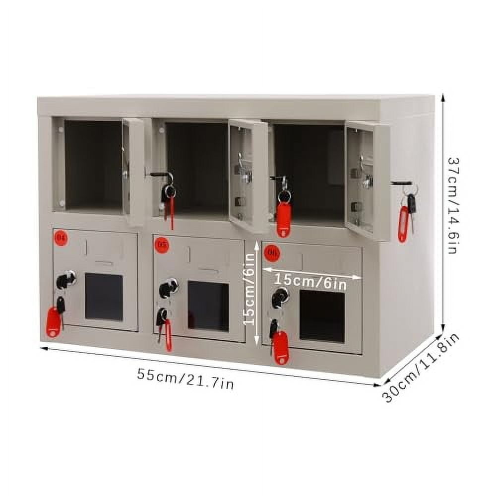 6-Door Mobile Phone Storage Cabinet, Cell Phone Locker with Charging ...