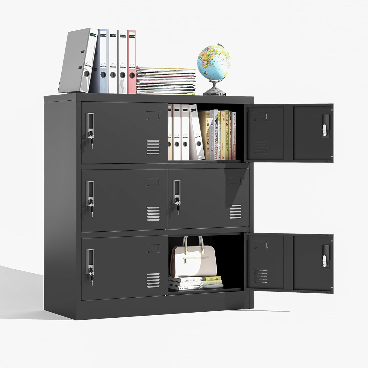 6 Doors Locker for Employee, Metal Storage Cabinet with Locks, Steel ...