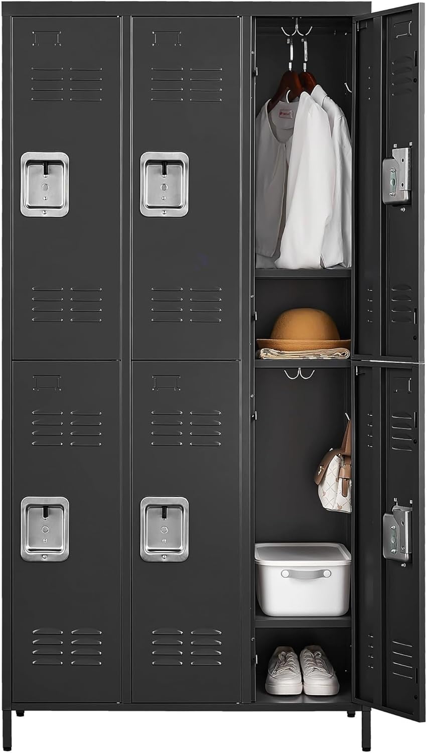 6 Doors Metal Lockers for Employees 71" H Storage Cabinet Lockable ...