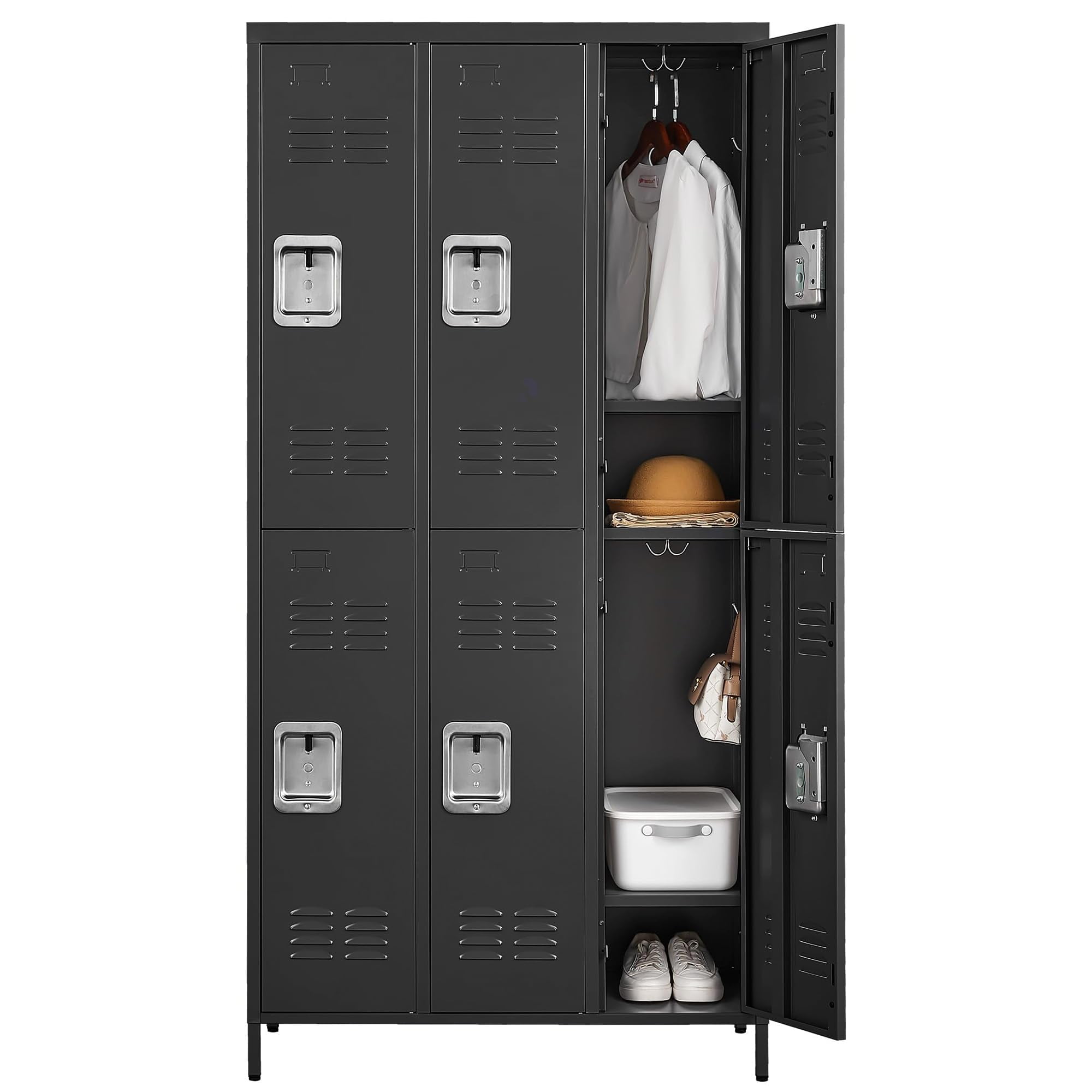 6 Doors Metal Lockers for Employees 72" H Storage Cabinet Lockable ...