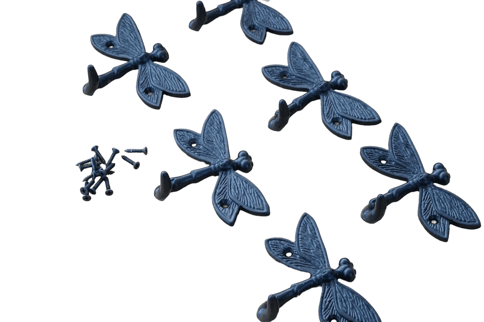 6 Dragonfly Hooks Decorative Wall Towel Coat Hangers Rack Hooks Black ...