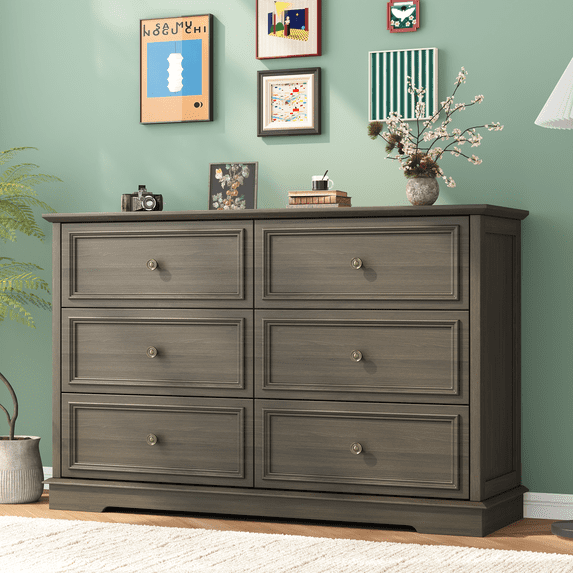 6 Drawer Chest of Drawers, Modern Storage Cabinet Dresser Organizer ...