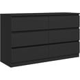 6 Drawer Double Dresser, Modern Chest of Drawers with Wide Storage for ...