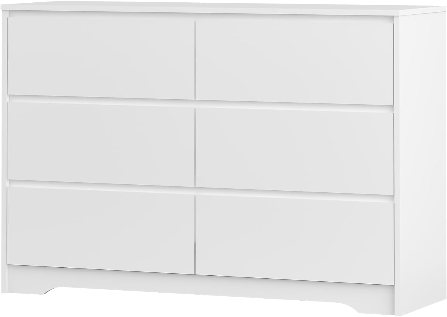 6 Drawer Double Dresser, Wood Wide 6 Chest of Drawers with Deep Drawers ...