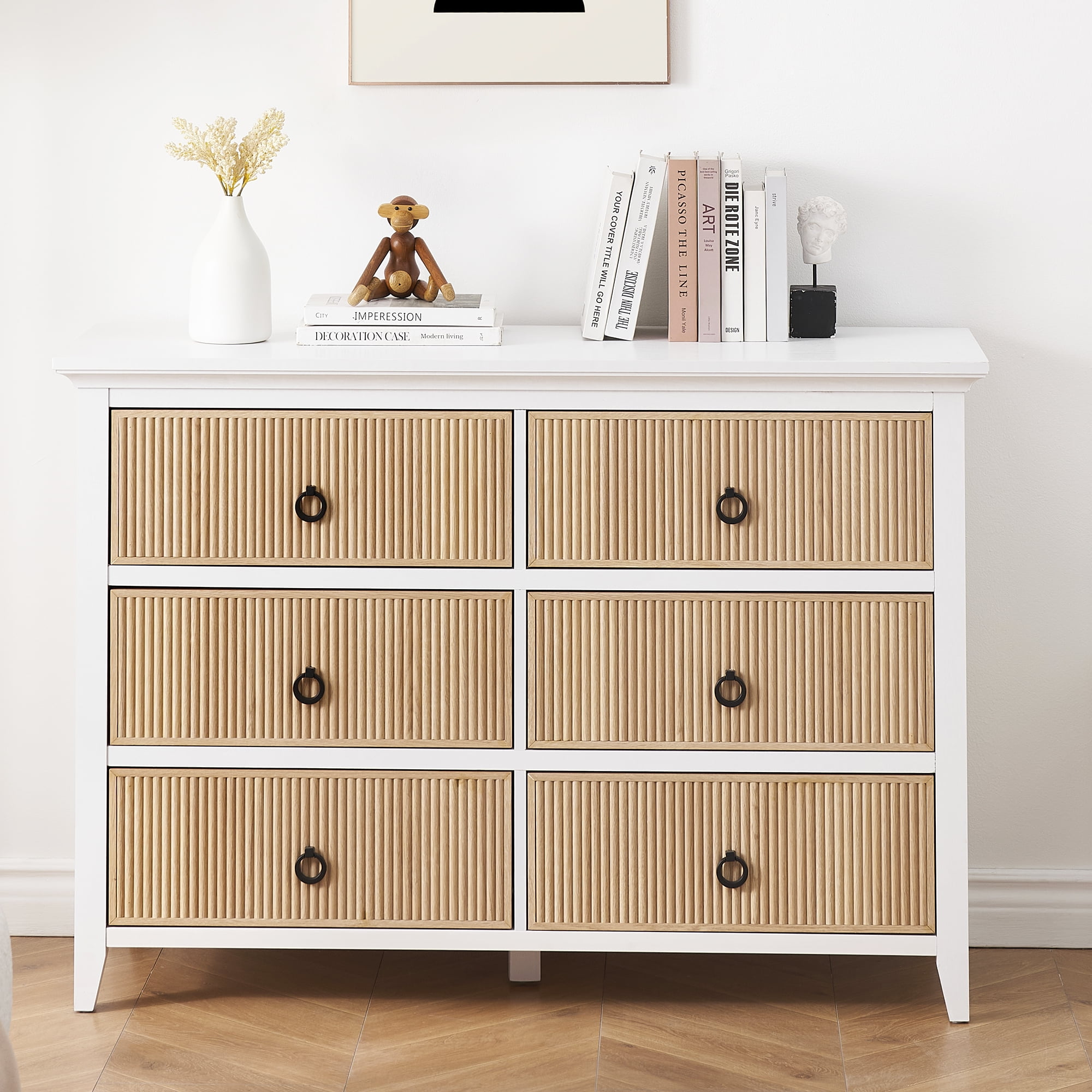 6 Drawer Dresser for Bedroom,Large Double Dresser with Wide Drawers ...
