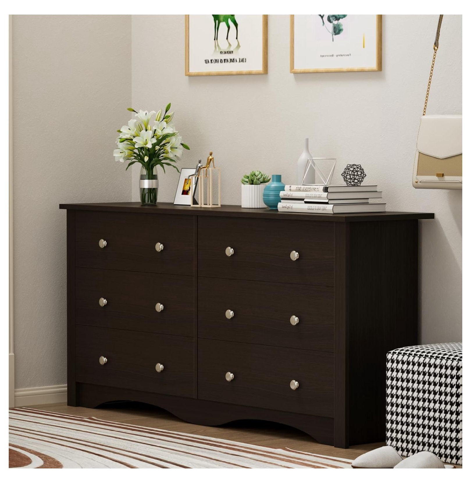 6 Drawer Dresser Chests for Bedroom, Storage Dressers Organizer with ...