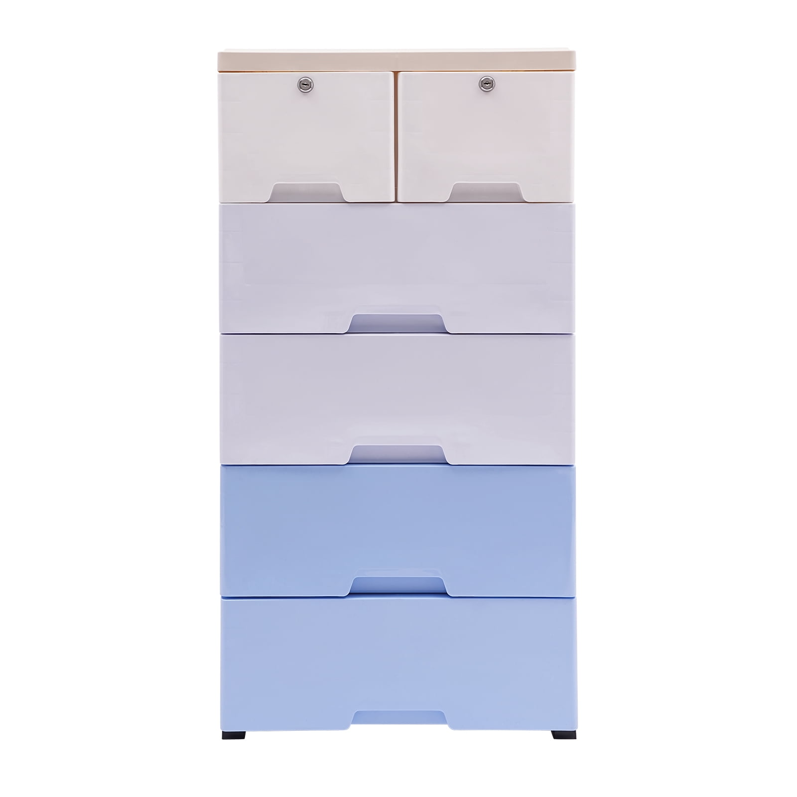 6 Drawer Dresser Free Standing Plastic Storage Cabinet Chest with Small ...