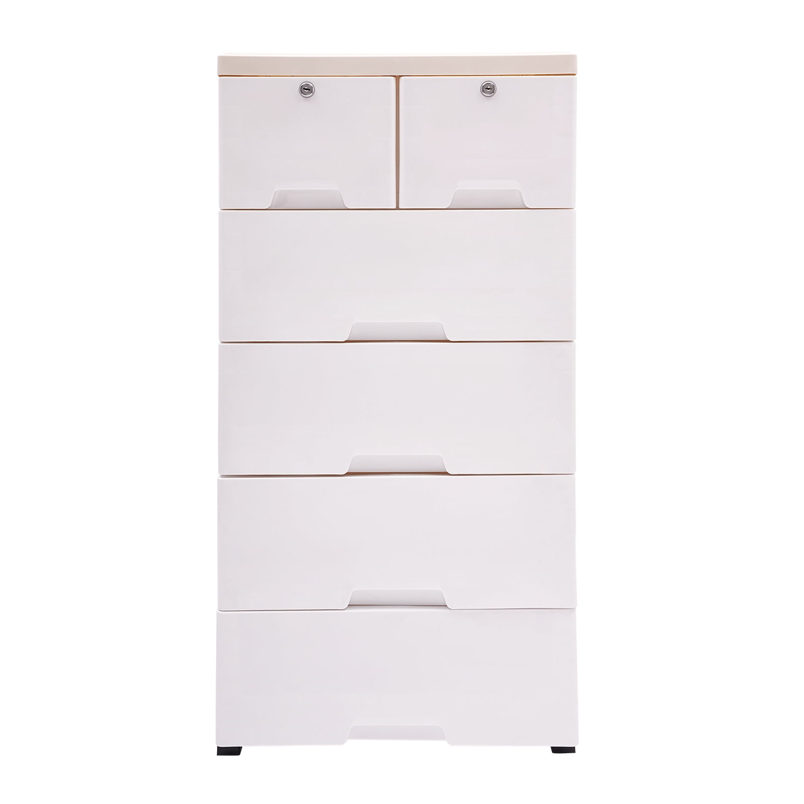 6 Drawer Dresser Free Standing Plastic Storage Cabinet Chest with Small ...