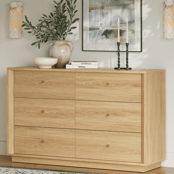 Mid Century 6 Drawer Dresser Set of 2, 47.2" Modern Chest of Drawers ...