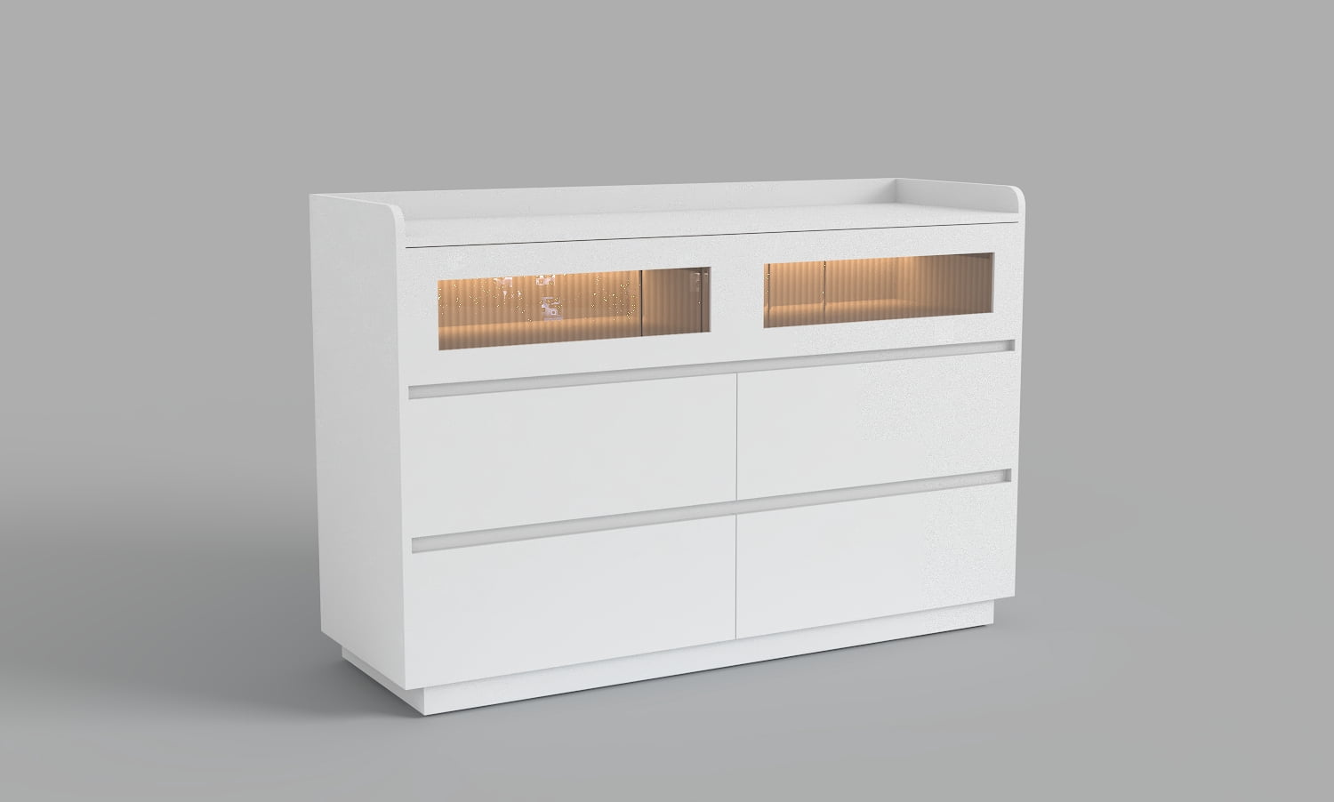 6 Drawer Dresser, Modern Chest of Drawers with LED Light for Closet ...