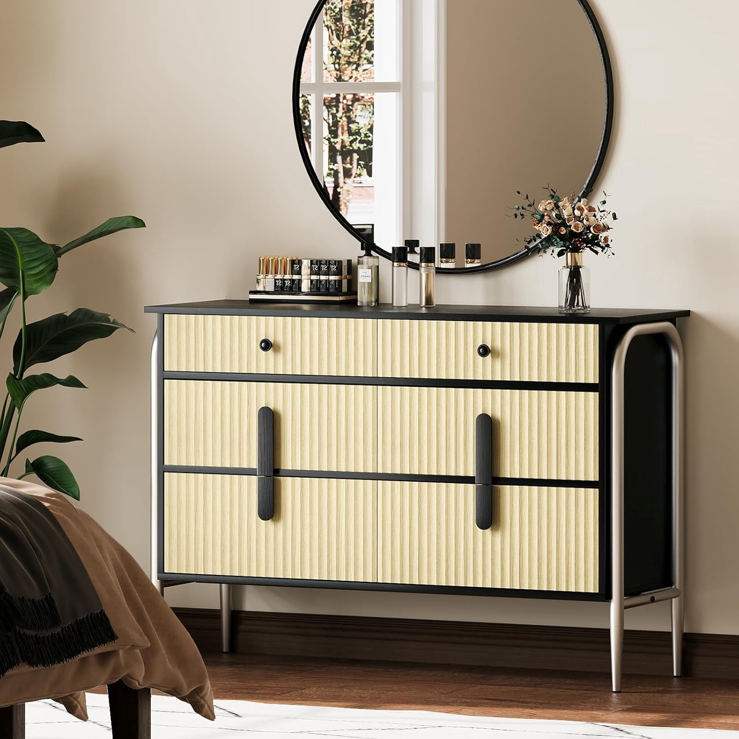 6 Drawer Dresser,Modern Dresser with Storage,Chest of Drawers with ...