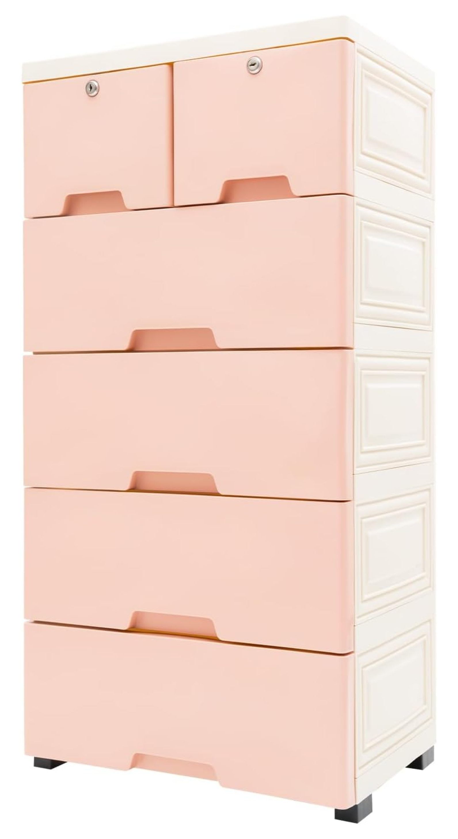 6 Drawer Dresser, Plastic Wide Chest of Drawers Storage Dresser Cabinet ...