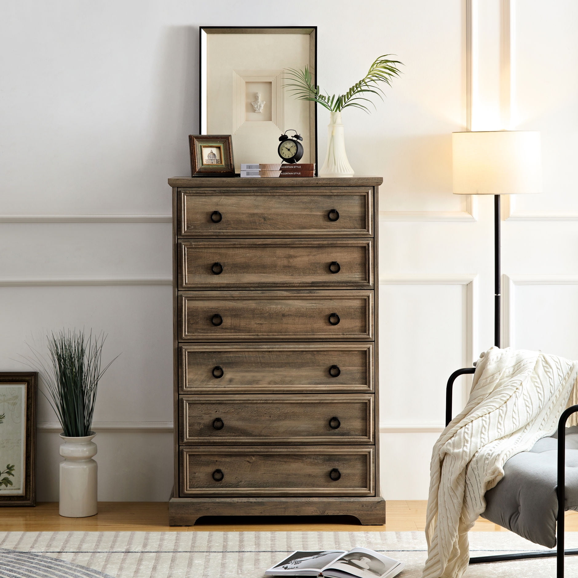 6 Drawer Dresser with Glossy Finish for a Good - Looking Bedroom ...