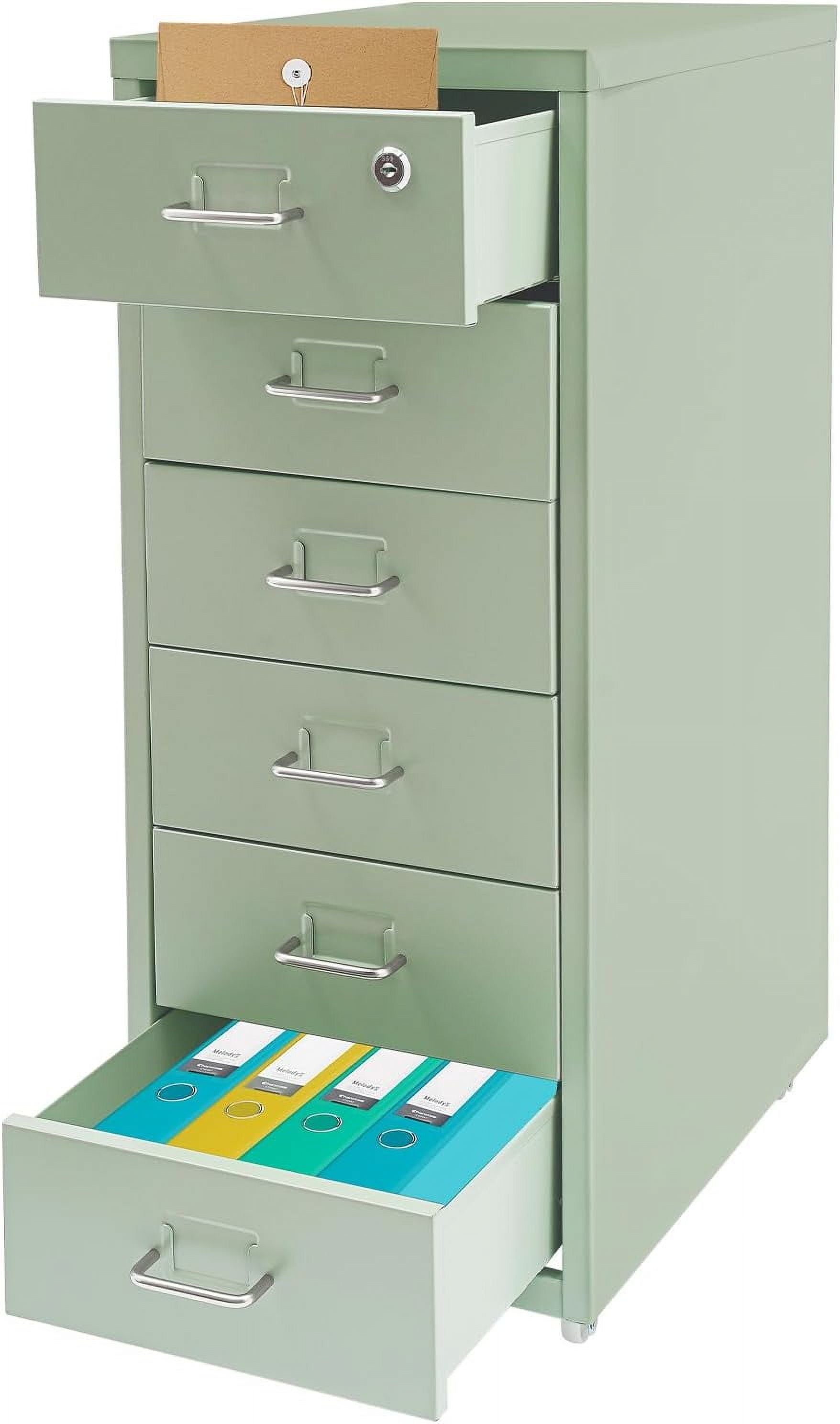 6 Drawer File Cabinet with Lock, Metal Vertical Filing Cabinet w/4 ...