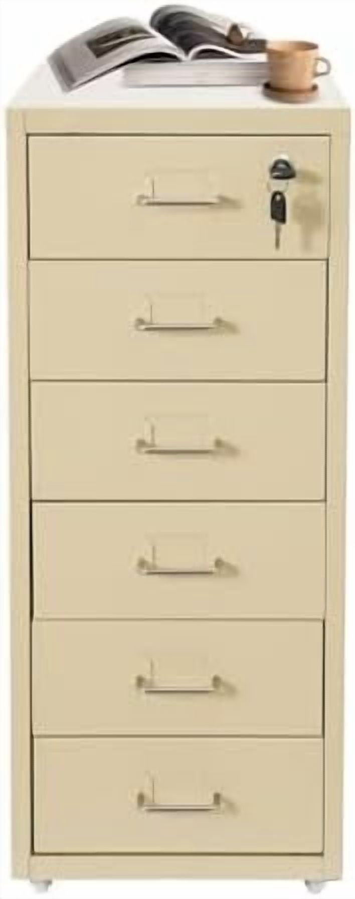 6 Drawer File Cabinet with Lock, Metal Office Filing Cabinets with ...