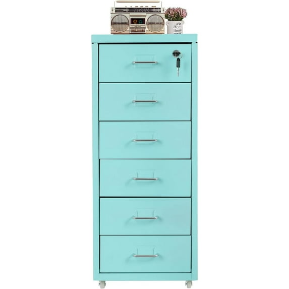 6 Drawer File Cabinet with Lock, Vertical Filing Storage Cabinets with ...