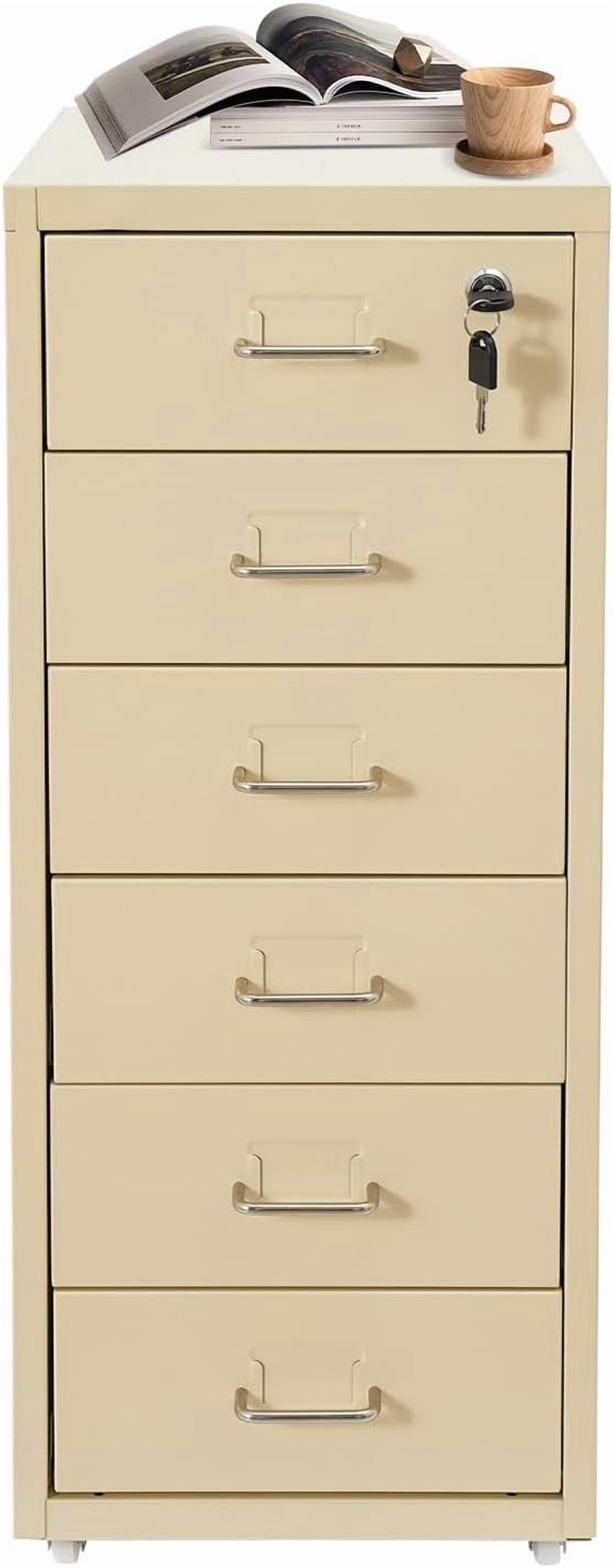 6 Drawer File Cabinet with Lock, Vertical Filing Storage Cabinets with ...