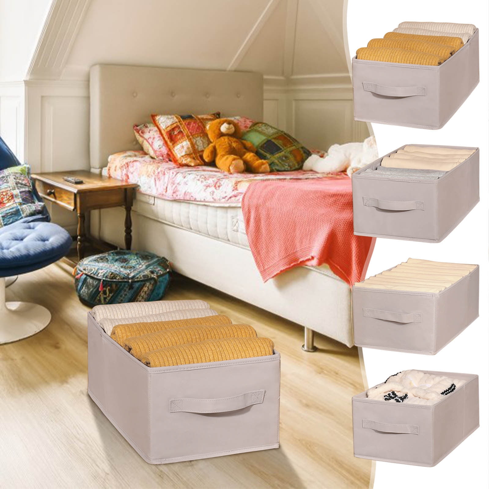 6-Drawer Foldable Closet Organizer with Multiple Compartments - Fabric ...