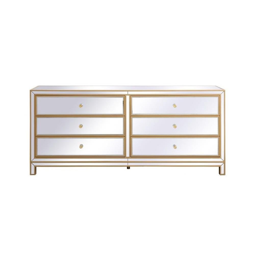 6 Drawer Mirrored Chest in Modern Style-32 inches Tall and 18 inches ...