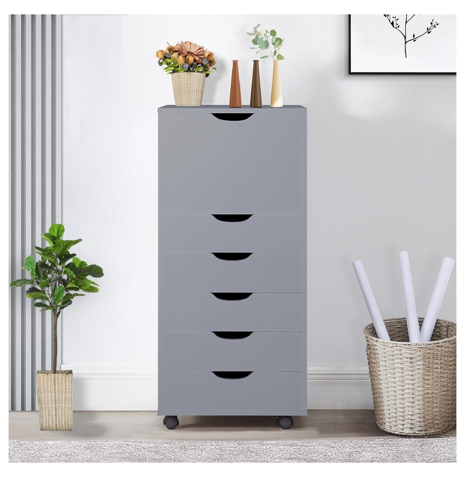 6 Drawer Office Storage File Cabinet, Under Desk Storage File Cabinets ...