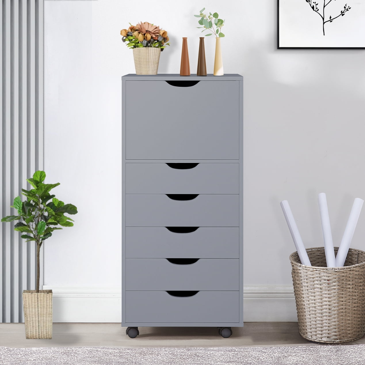 6 Drawer Office Storage File Cabinet, Under Desk Storage file Cabinets ...