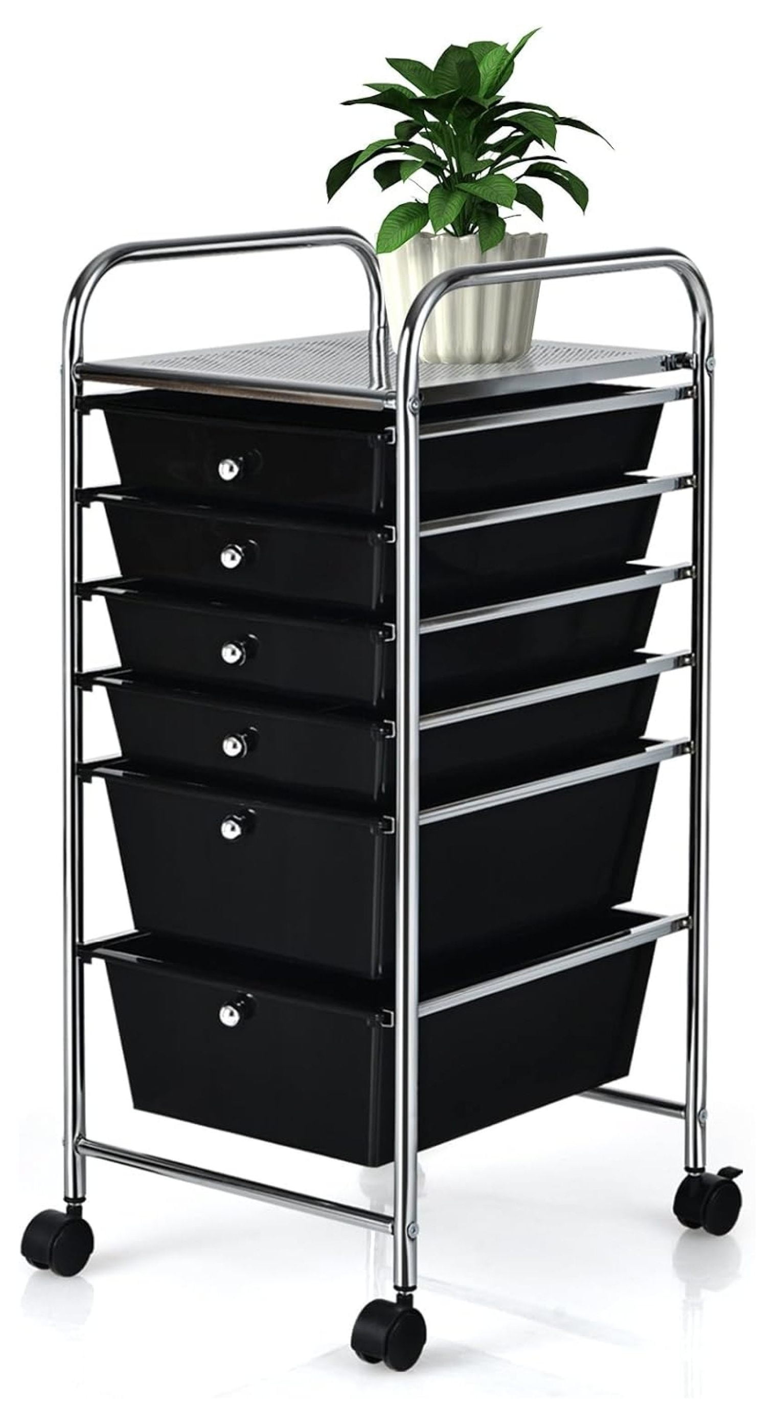 6-Drawer Organizer Cart Tools, Mobile Utility Storage Cart with ...