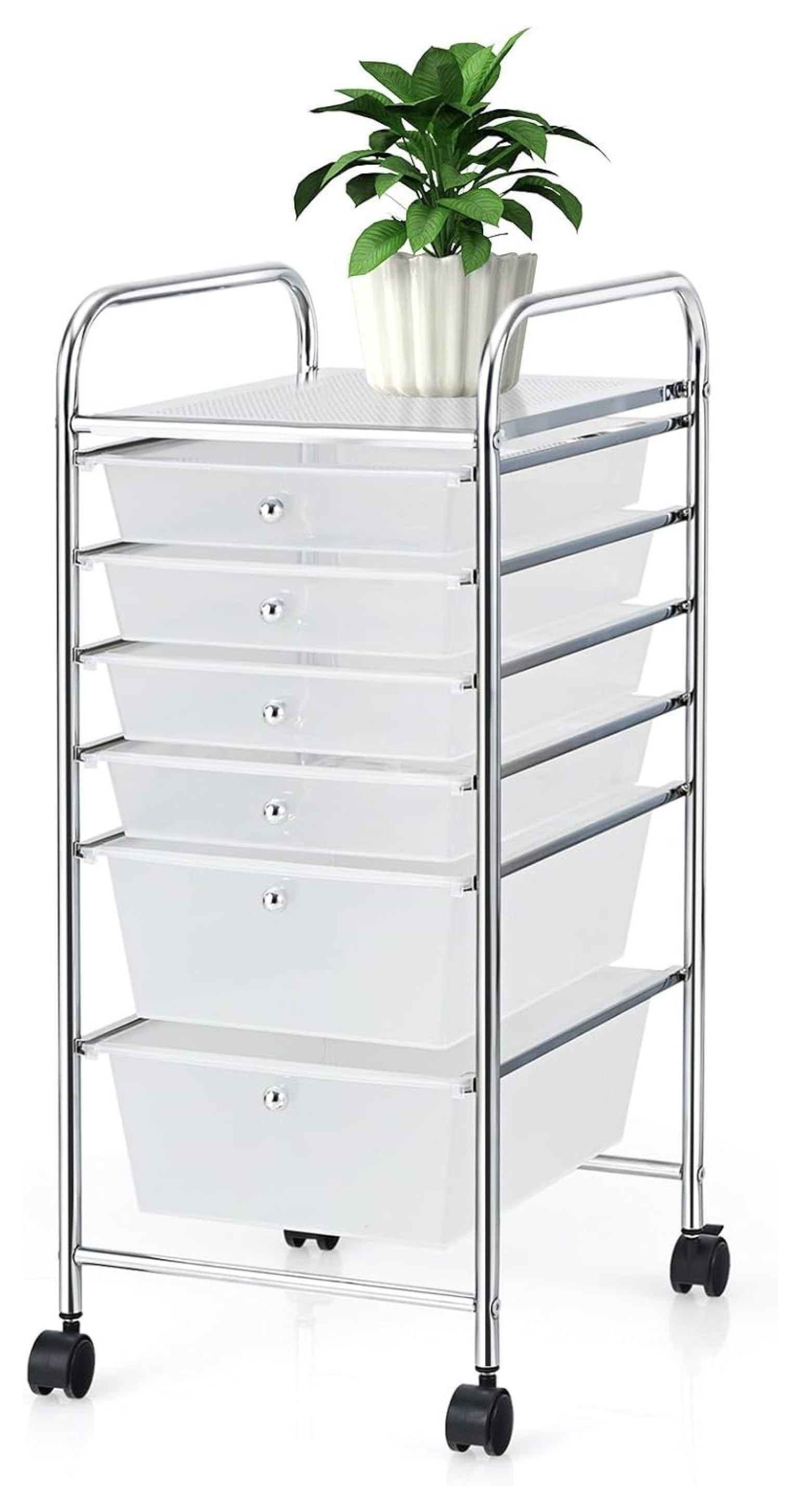 6-Drawer Organizer Cart Tools, Mobile Utility Storage Cart with ...