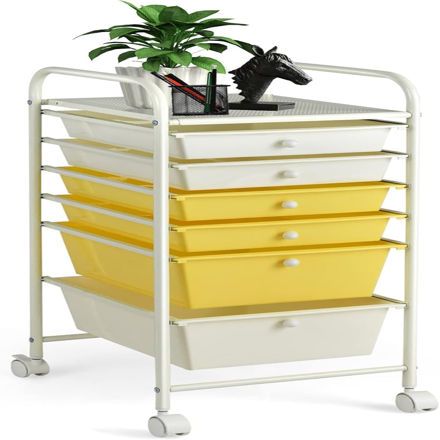 6 Drawer Rolling Cart Craft Cart with Wheels and Drawers Art Cart ...
