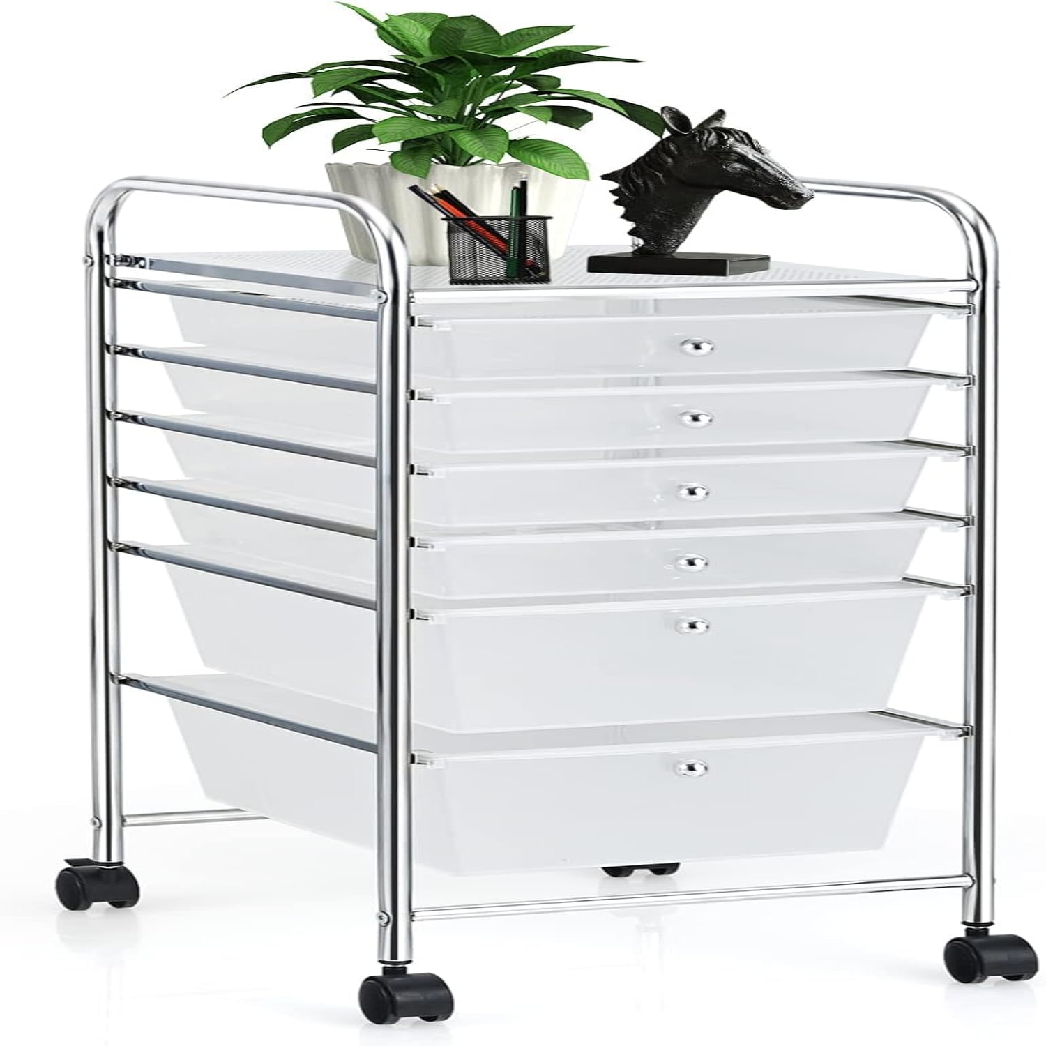 6 Drawer Rolling Cart Craft Cart with Wheels and Drawers Art Cart ...