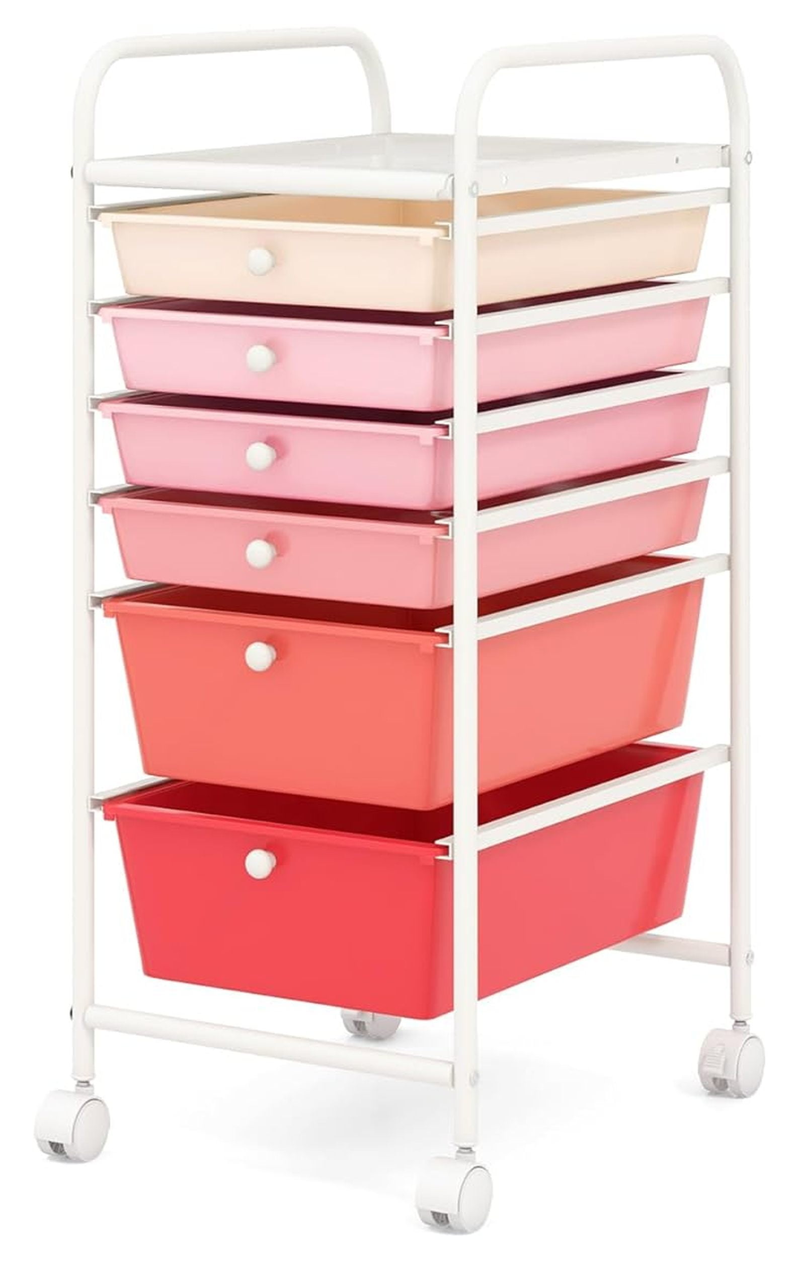 6 Drawer Rolling Storage Cart, Art Cart Organizer for Kids, Utility ...